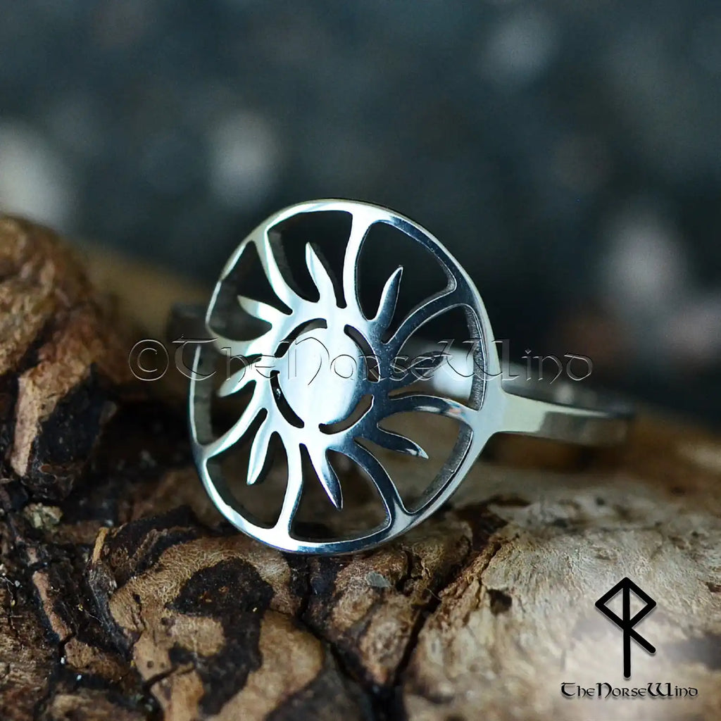 Celtic Sun Solstice Ring - Stainless Steel Norse Jewelry | The Norse Wind