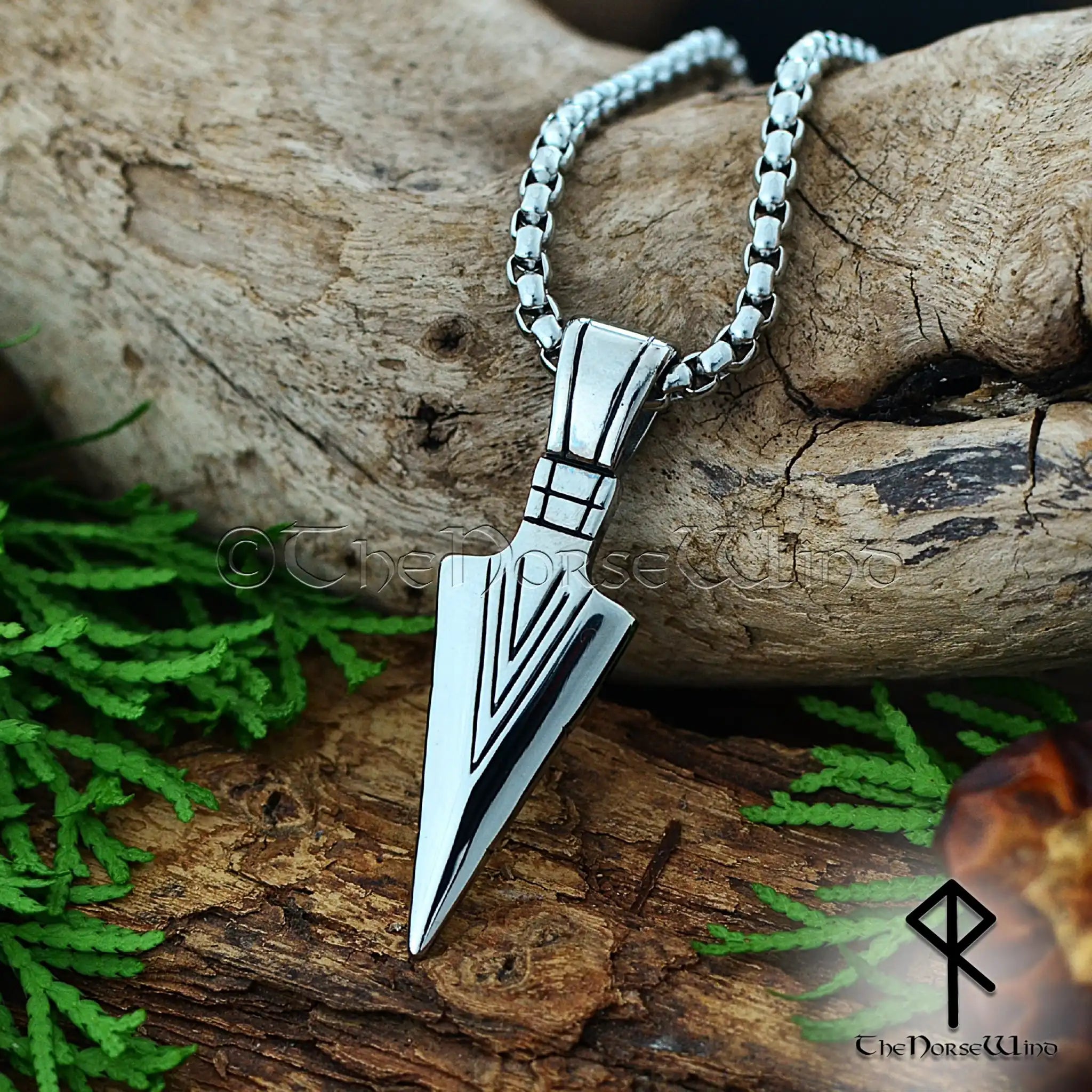 Gungnir Odin Spear Necklace | Silver Stainless Steel Viking Pendant ...