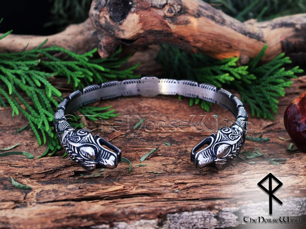 Viking Dragon Head Bracelet – Nidhogg Dragon Arm Ring for Men | The ...