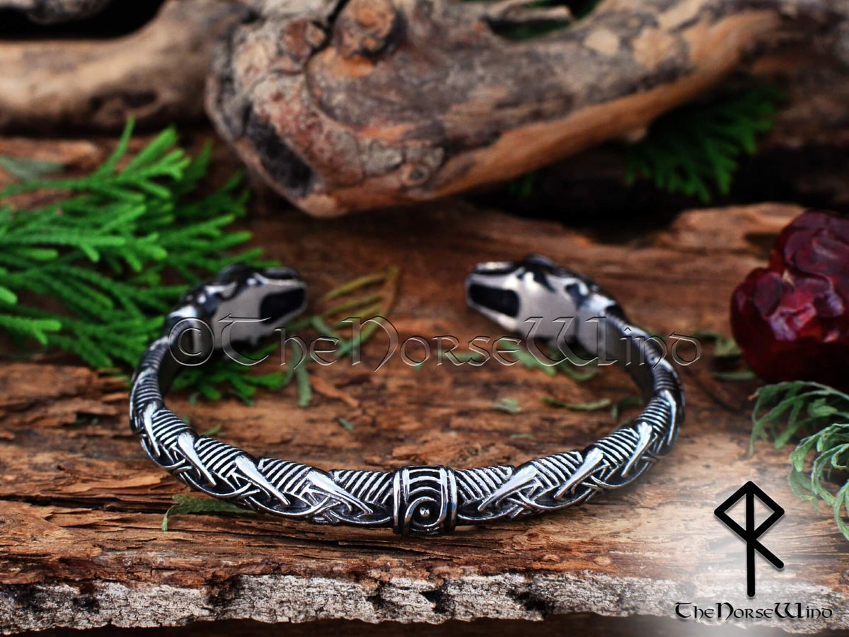Viking Dragon Head Bracelet – Nidhogg Dragon Arm Ring for Men | The ...