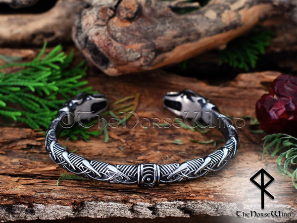 Viking Dragon Head Bracelet – Nidhogg Dragon Arm Ring for Men | The ...