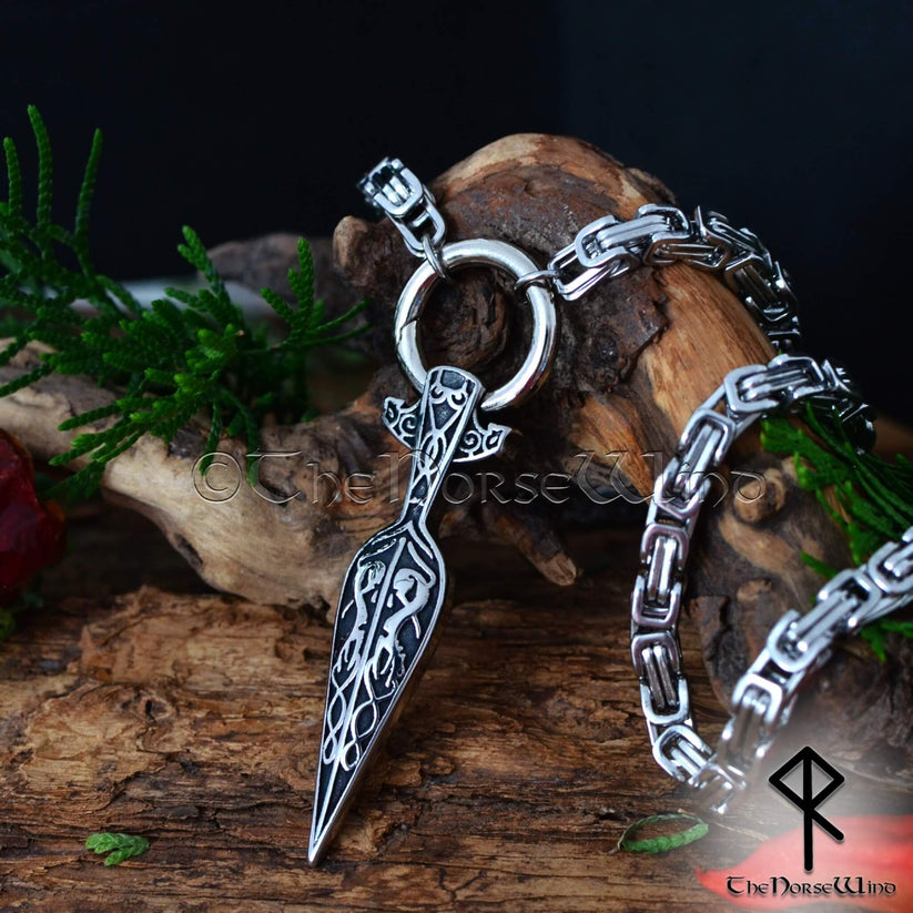 Gungnir Viking Necklace - Solid Odin's Spear Pendant | The Norse Wind