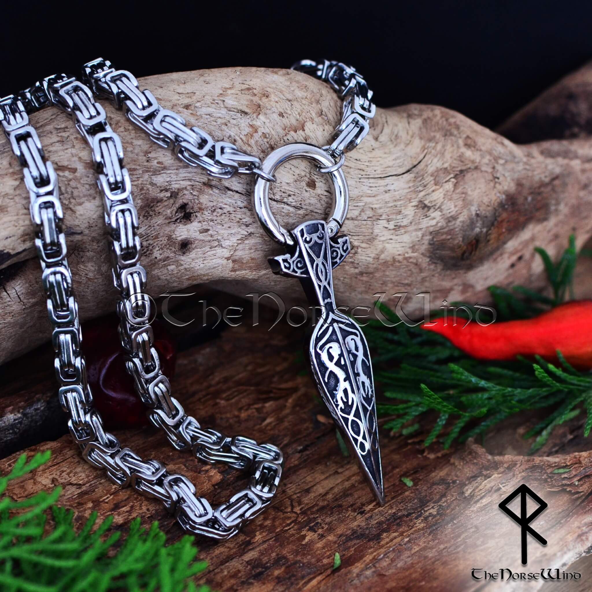 Gungnir Viking Necklace - Solid Odin's Spear Pendant | The Norse Wind
