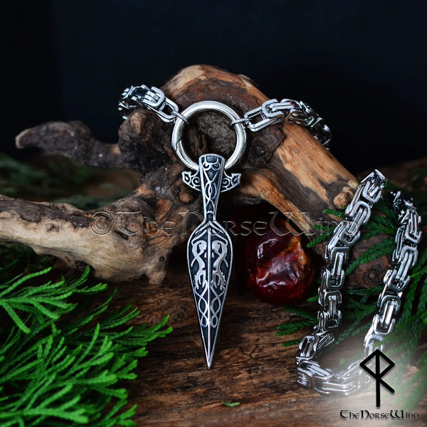 Gungnir Viking Necklace - Solid Odin's Spear Pendant | The Norse Wind