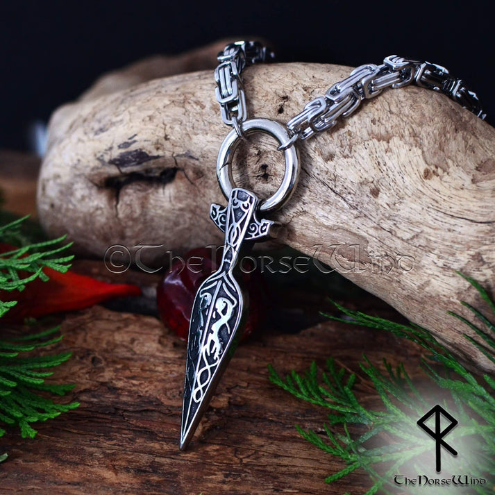 Gungnir Viking Necklace - Solid Odin's Spear Pendant | The Norse Wind