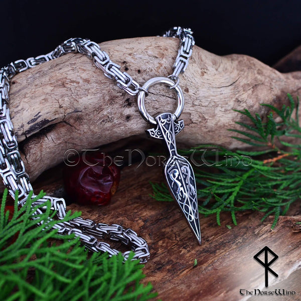 Gungnir Viking Necklace - Solid Odin's Spear Pendant | The Norse Wind
