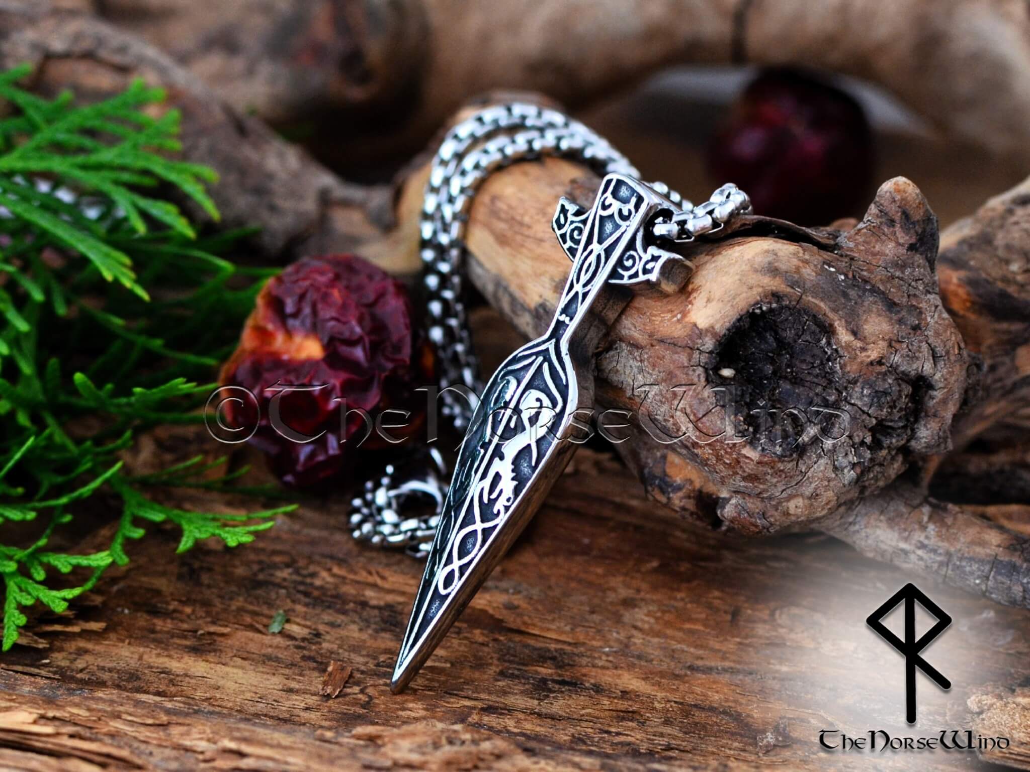 Gungnir Viking Necklace - Odin's Spear Stainless Steel Arrowhead Norse ...