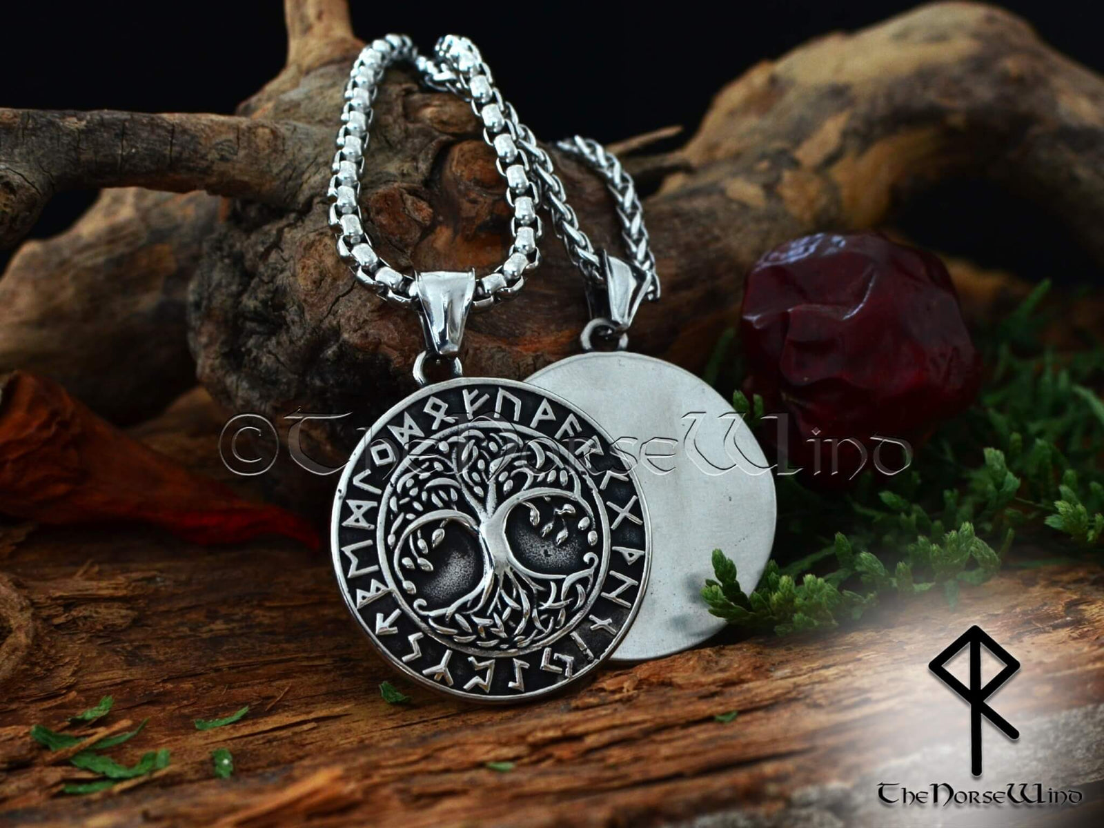 Yggdrasil Viking Necklace, Norse Runes Pendant, Stainless Steel – The ...