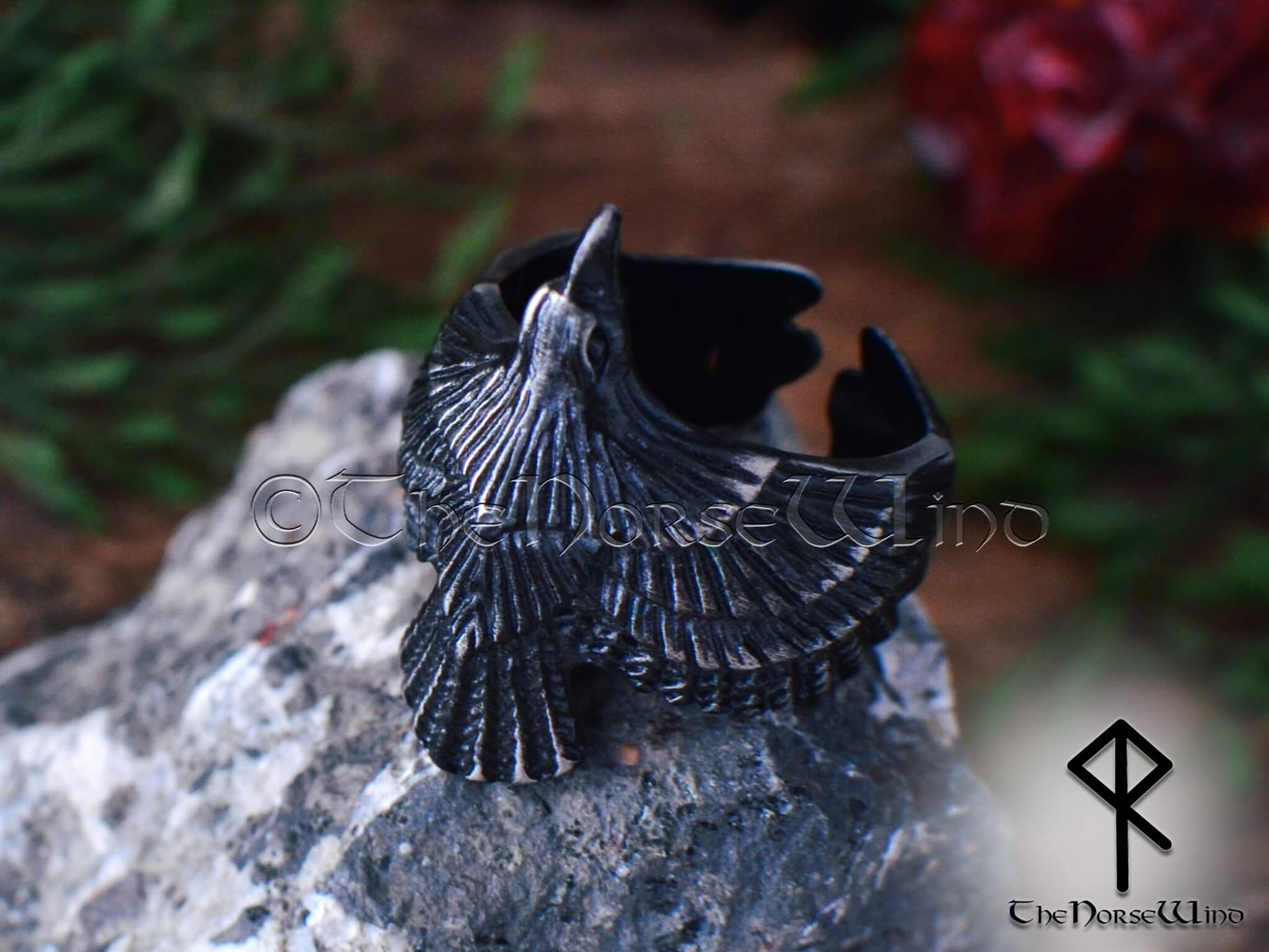Viking Raven Ring - Norse Mythology Flying Raven Steel Jewelry | The ...