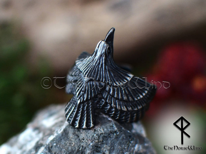 Viking Raven Ring - Norse Mythology Flying Raven Steel Jewelry | The ...