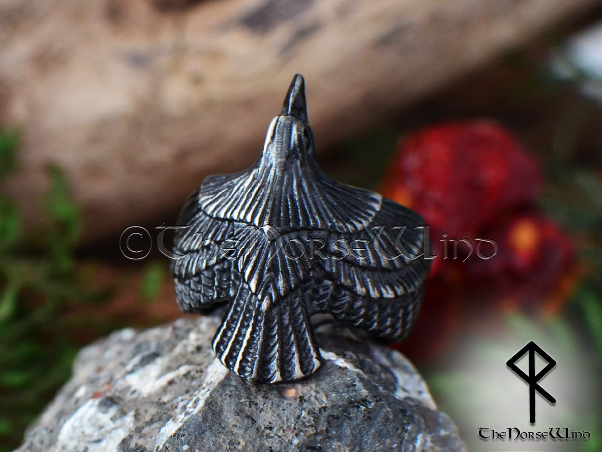 Viking Raven Ring - Norse Mythology Flying Raven Steel Jewelry | The ...