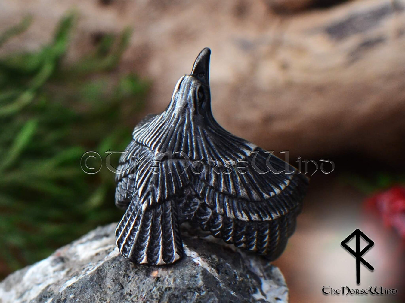 Viking Raven Ring - Norse Mythology Flying Raven Steel Jewelry | The ...