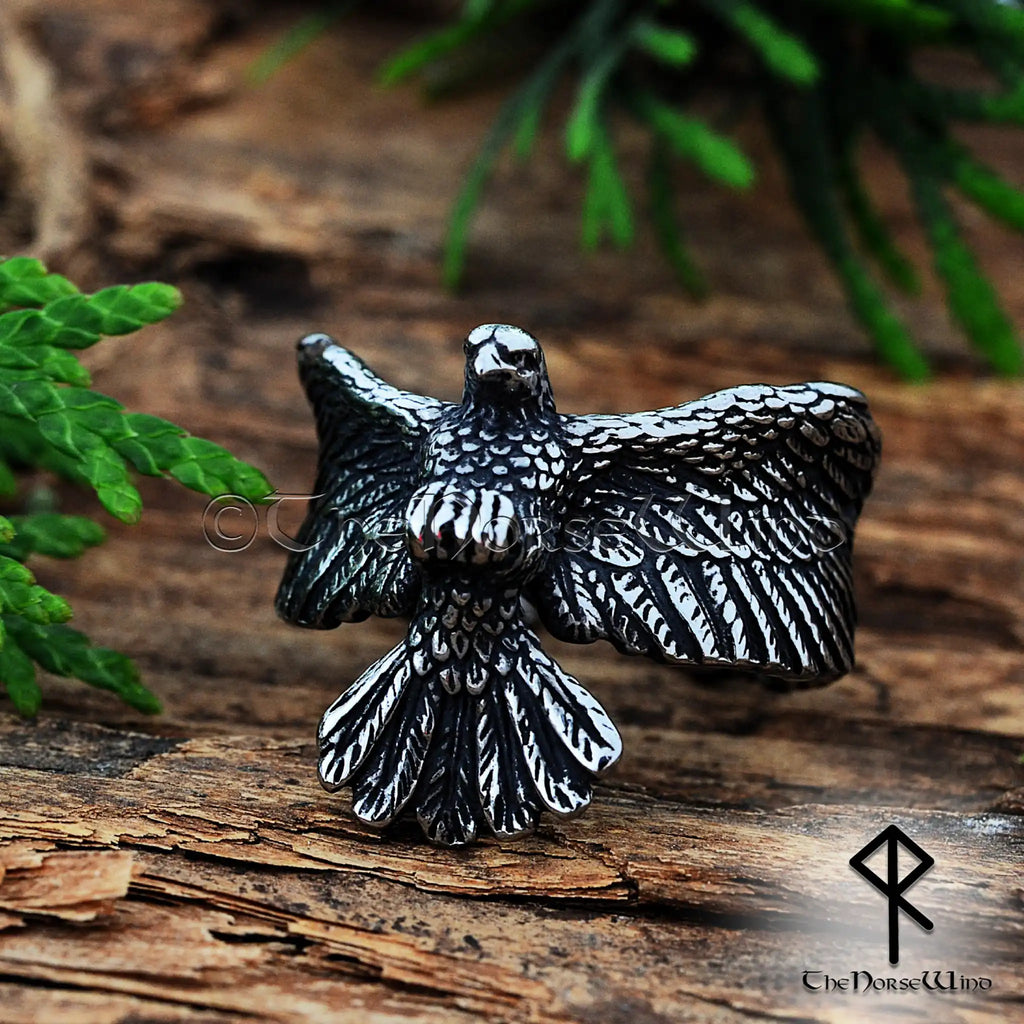 Viking Raven Ring | Huginn & Muninn Norse Men’s Adjustable Ring – The ...