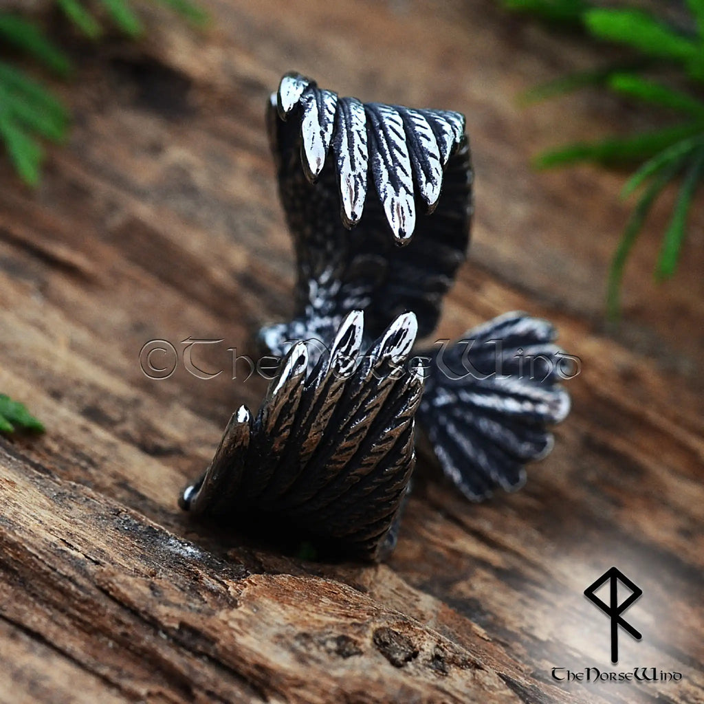 Viking Raven Ring | Huginn & Muninn Norse Men’s Adjustable Ring – The ...