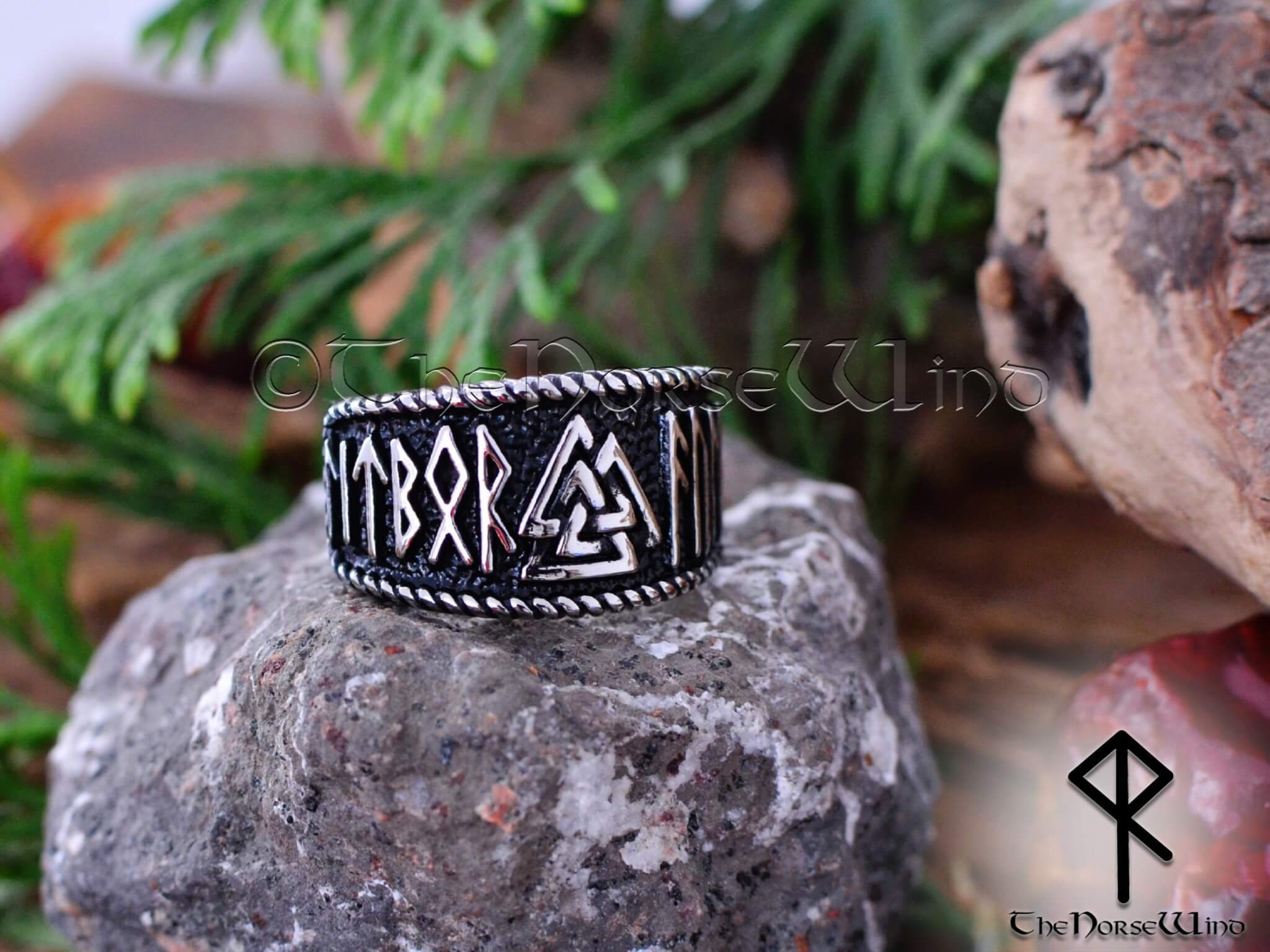 Valknut Viking Runes Ring - Odin's Symbol Men's Ring, Stainless Steel ...