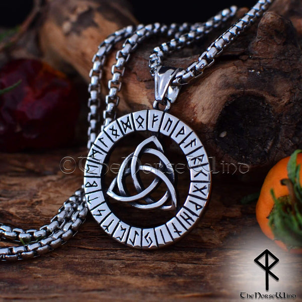 Triquetra Viking Runes Necklace, Celtic Knot Pendant |The Norse Wind