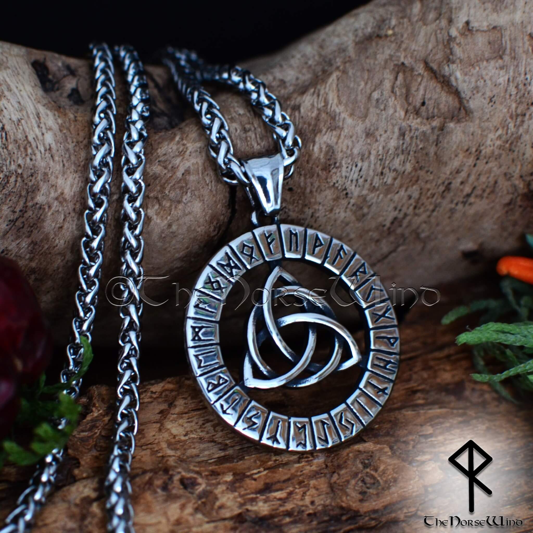 Triquetra Viking Runes Necklace, Celtic Knot Pendant |The Norse Wind