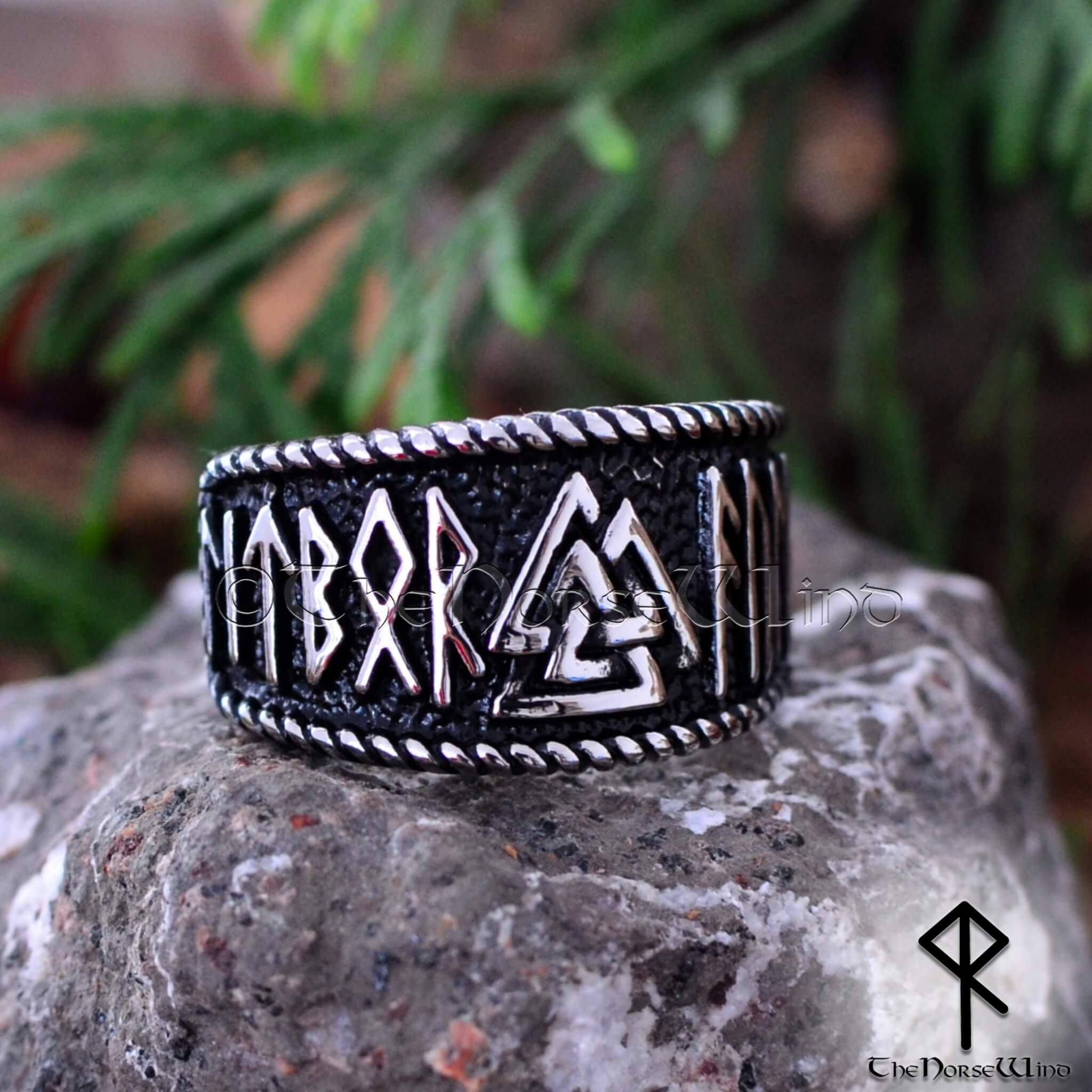 Valknut Viking Runes Ring - Odin's Symbol Men's Ring, Stainless Steel ...