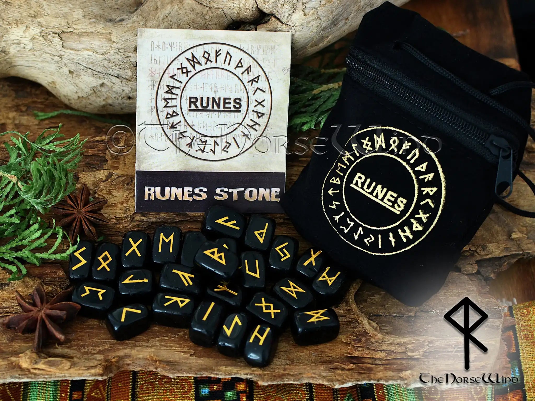 Elder Futhark Rune Stones Set | Viking Runes in Obsidian & Quartz – The ...