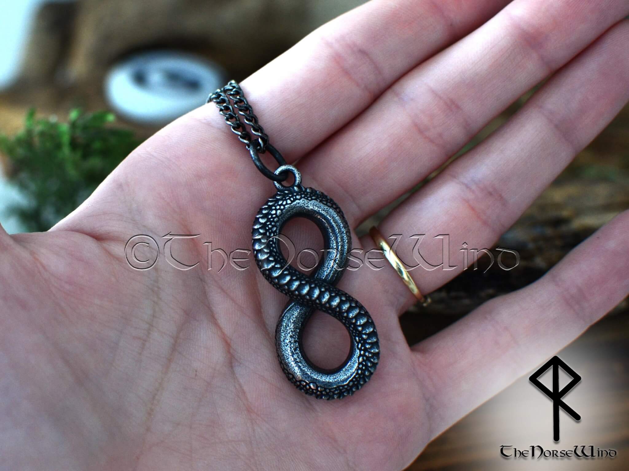 Midgard Serpent Viking Necklace, Infinity Snake Pendant | TheNorseWind