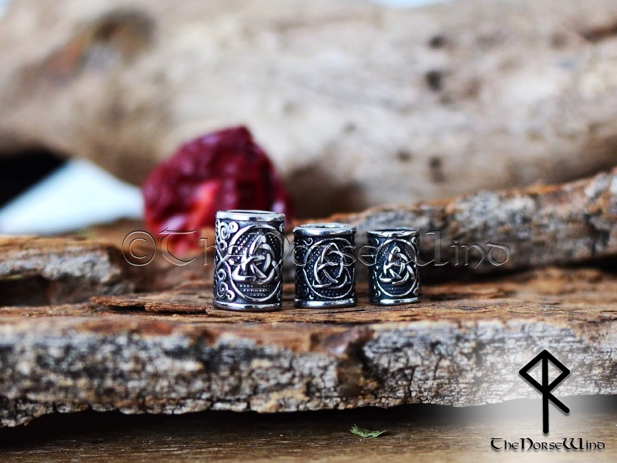 Celtic Knot Beard Beads | Large Viking Hair Rings - The Norse Wind ...