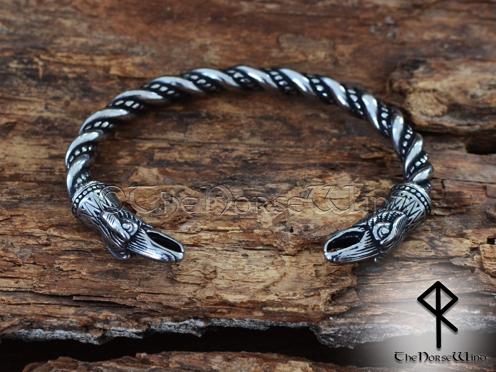Viking Raven Bracelet, Odin Ravens Head Torc, Norse Arm Ring ...