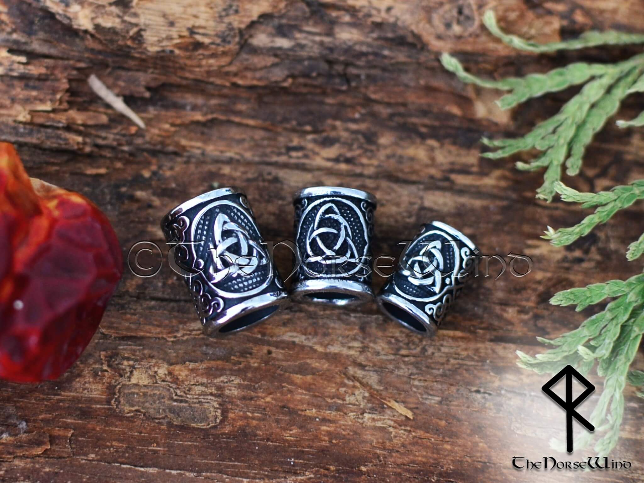 Celtic Knot Beard Beads | Large Viking Hair Rings - The Norse Wind ...