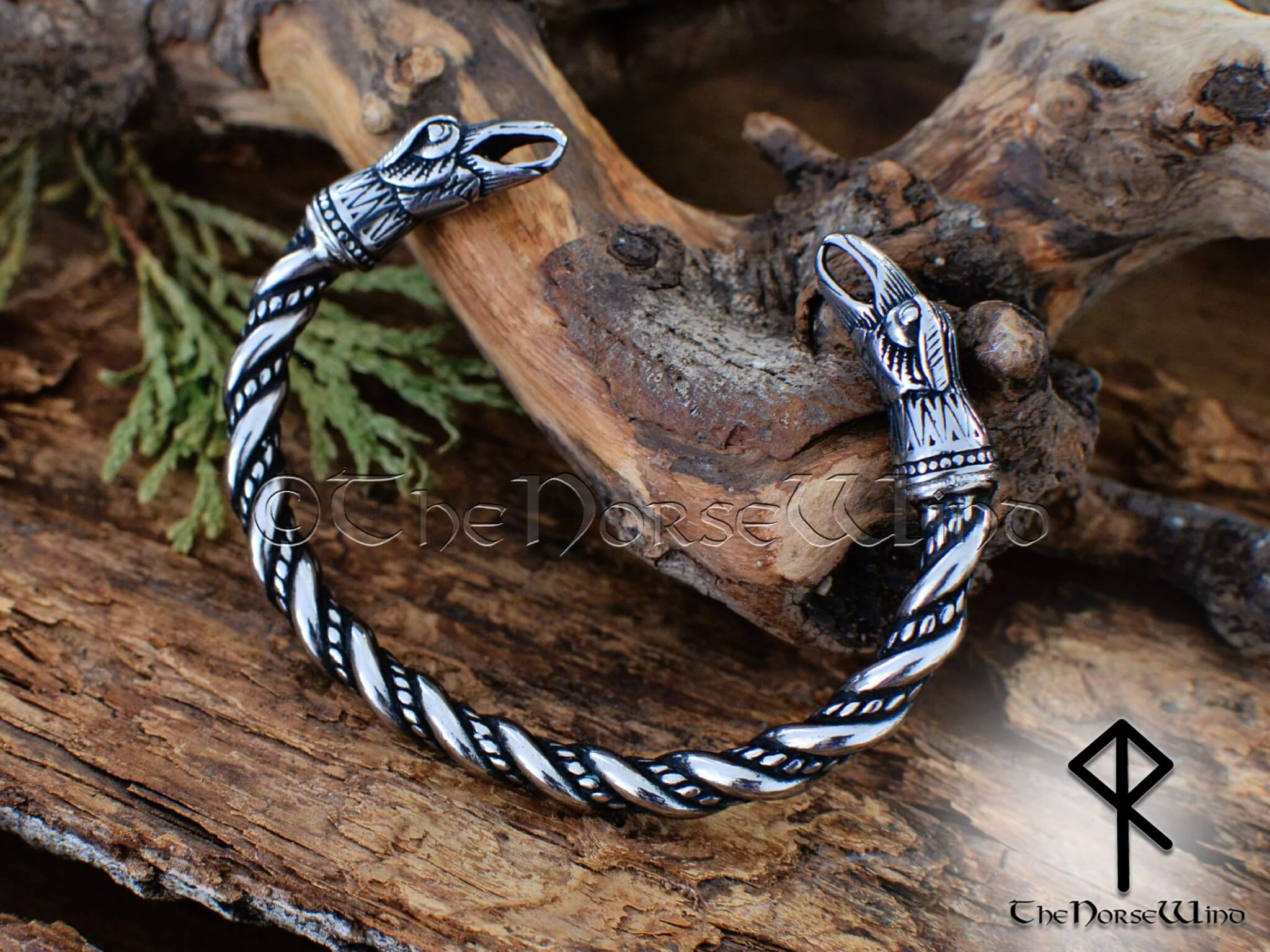 Viking Raven Bracelet, Odin Ravens Head Torc, Norse Arm Ring ...