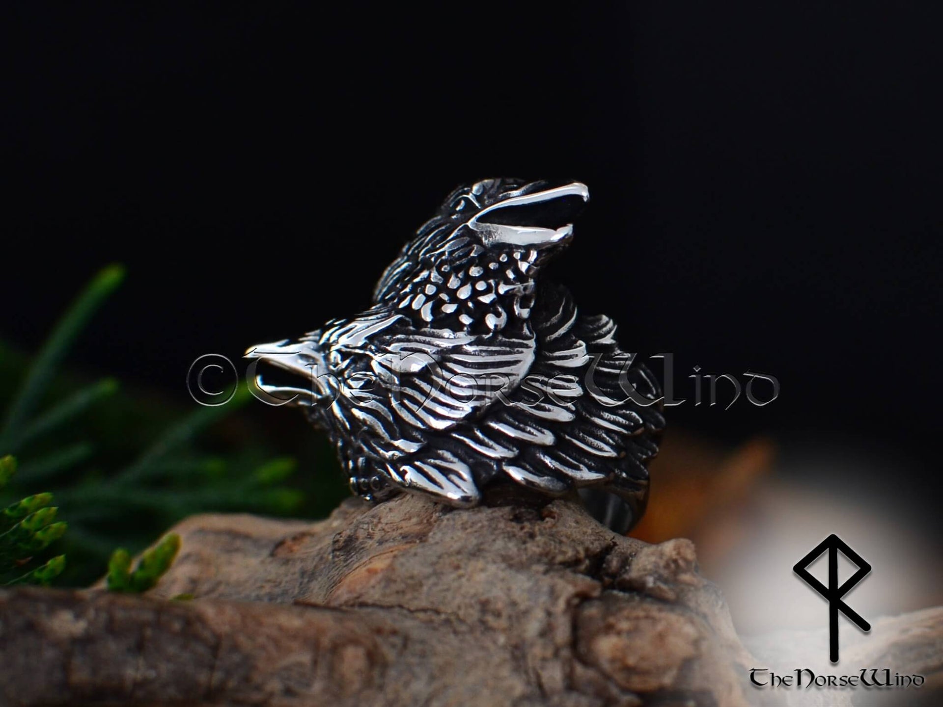 Viking Ravens Ring - Hugin and Munin Steel Jewelry | TheNorseWind – The ...